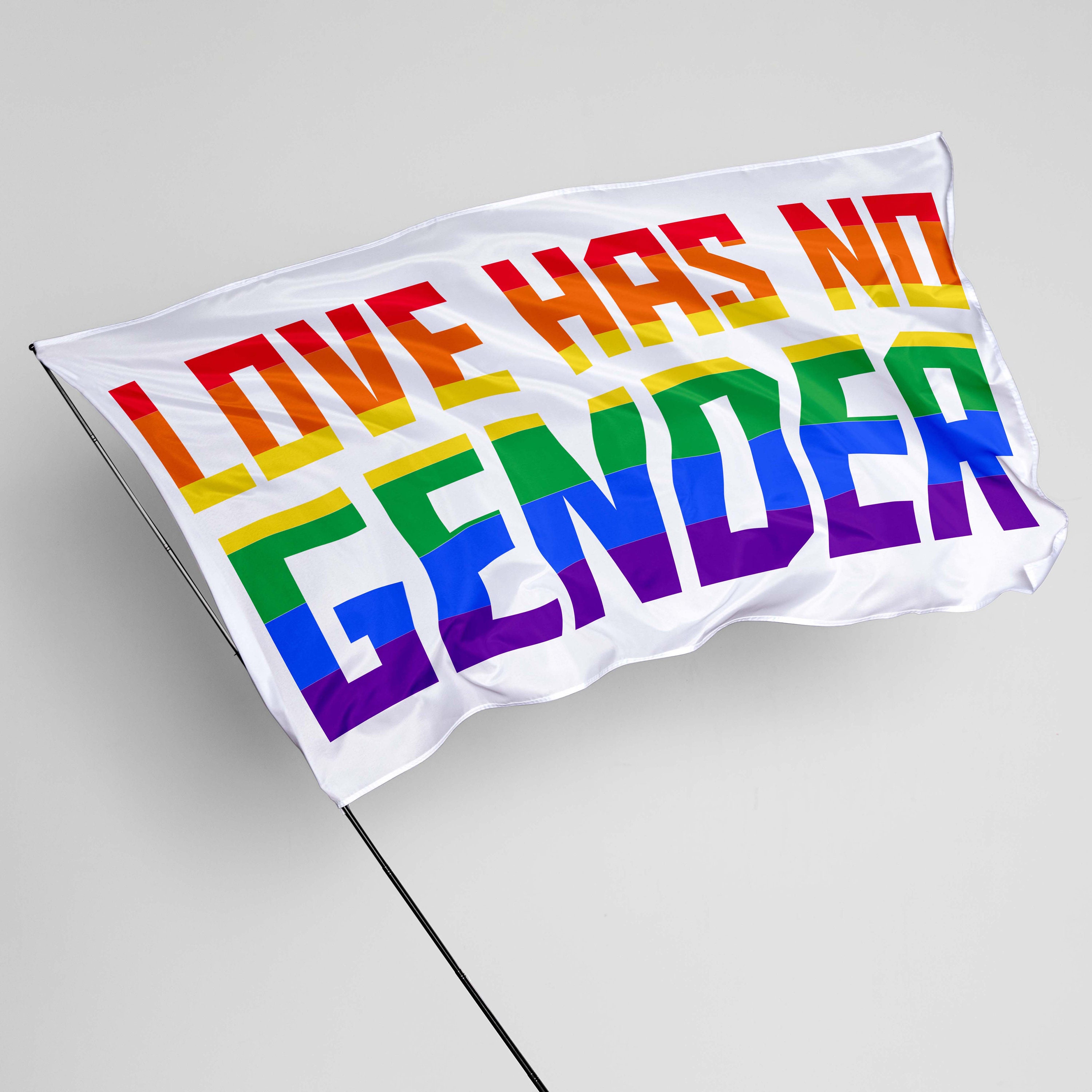 Lgbtq Pride Flag Rainbow Flag Love Has No Gender Lgbtq Table Flag