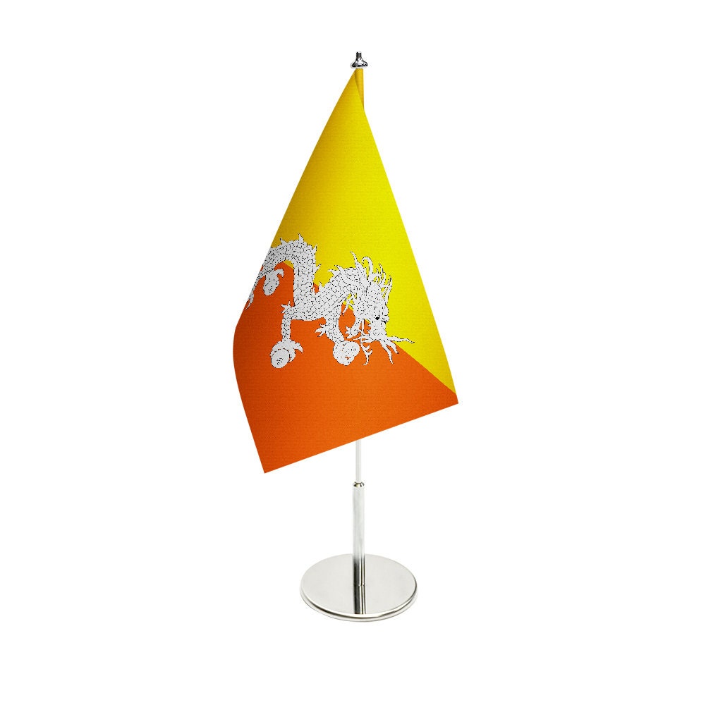 Table Flags of Asia, Metallic Table Stand, Chromed Desk Flag Holder ...