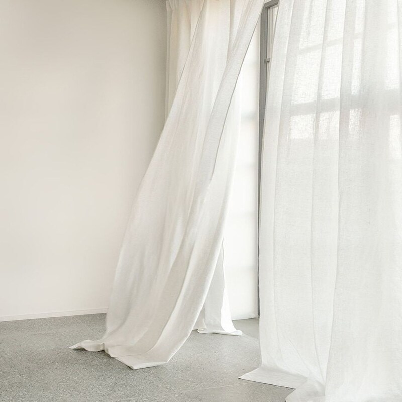 White Linen Curtains - Etsy