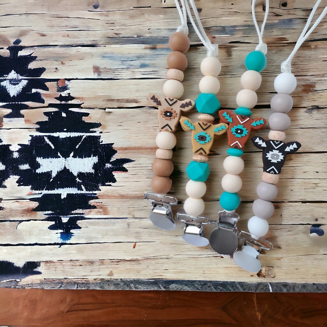 Aztec Ollie Silicone Pacifier Clip Ollie Western Inspired Pacifier Clip ...