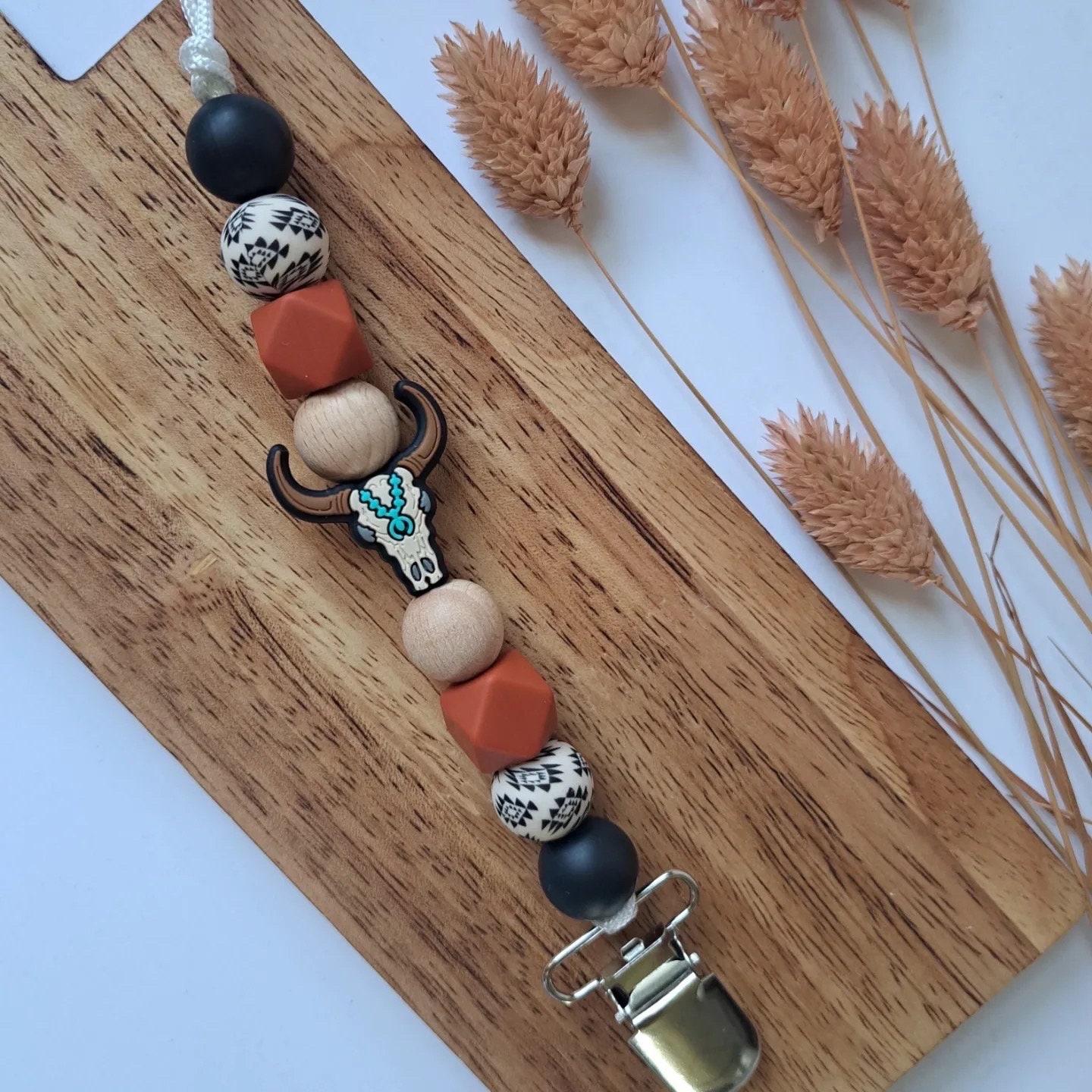 Western Inspired Silicone Pacifier Clip Animal Pacifier Clip - Etsy