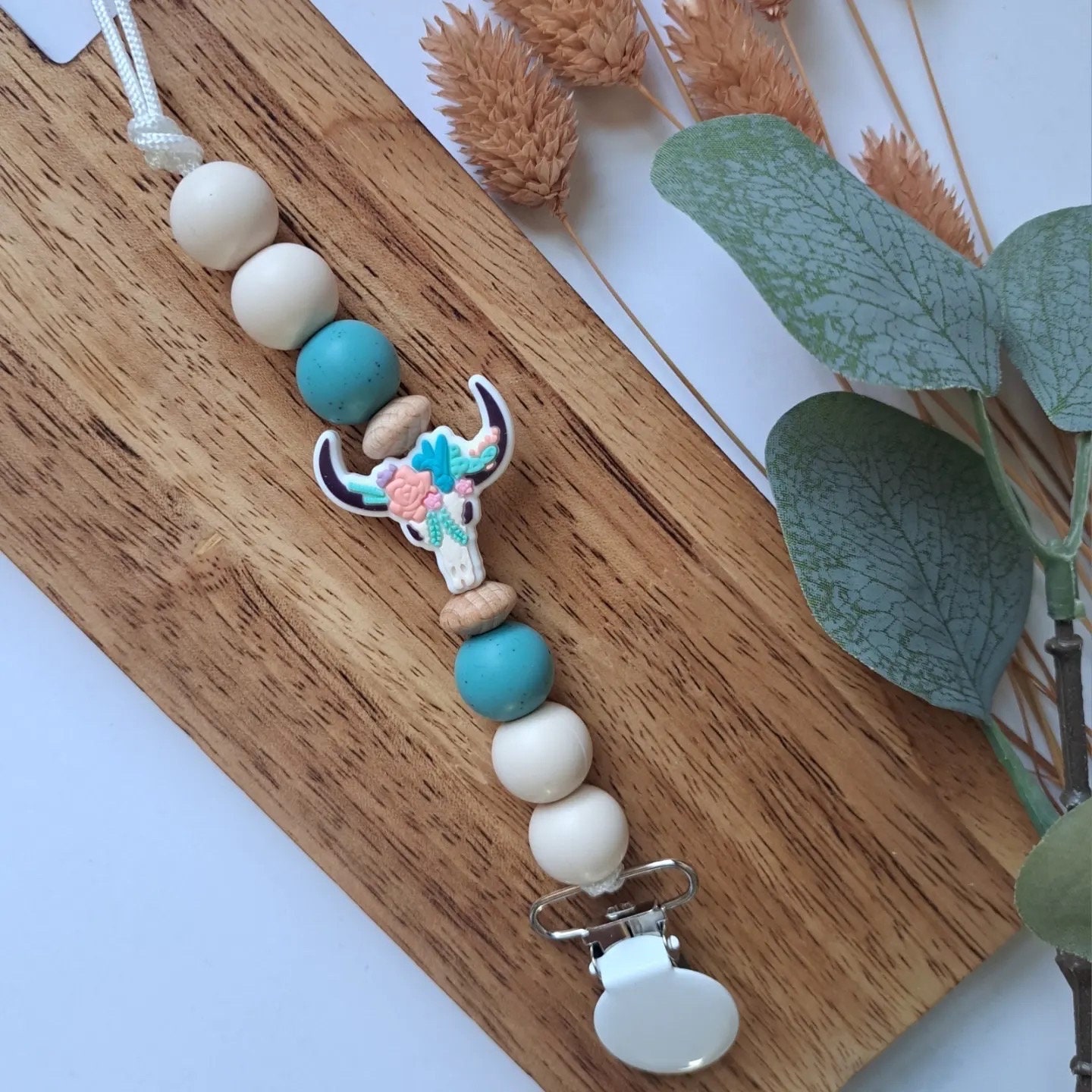 Western Inspired Silicone Pacifier Clip Animal Pacifier Clip - Etsy