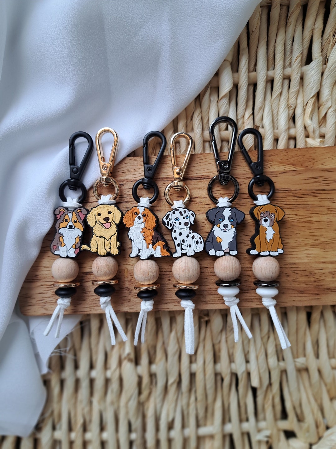 Dog Keychain Collie Golden Retriever Charles Spaniel Dalmatian ...
