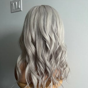 100% Virgin Human Hair | White With Subtle Light Silver Lowlights ...