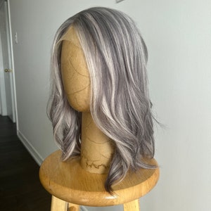 100% Virgin Human Hair | Salt and Pepper Silver With Medium Grey ...
