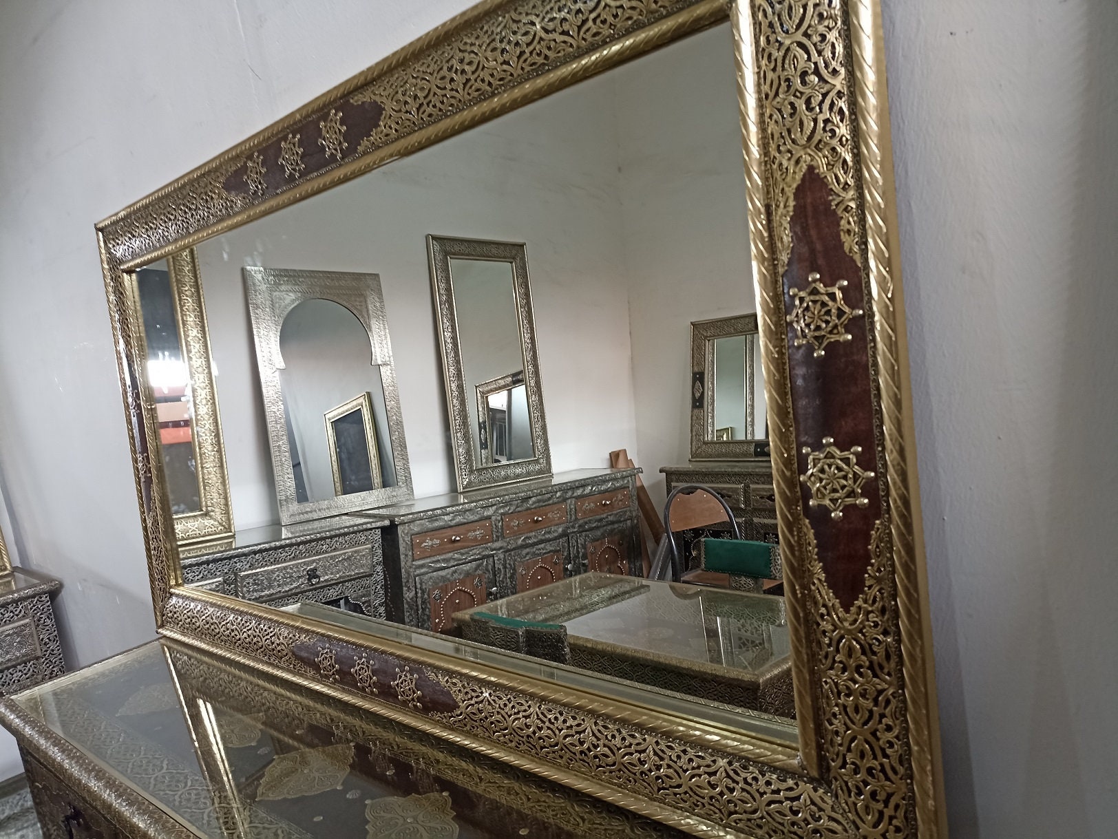 Moroccan Mirror, Gold Mirror, Wall Tall Mirror, Full Length Mirror ...