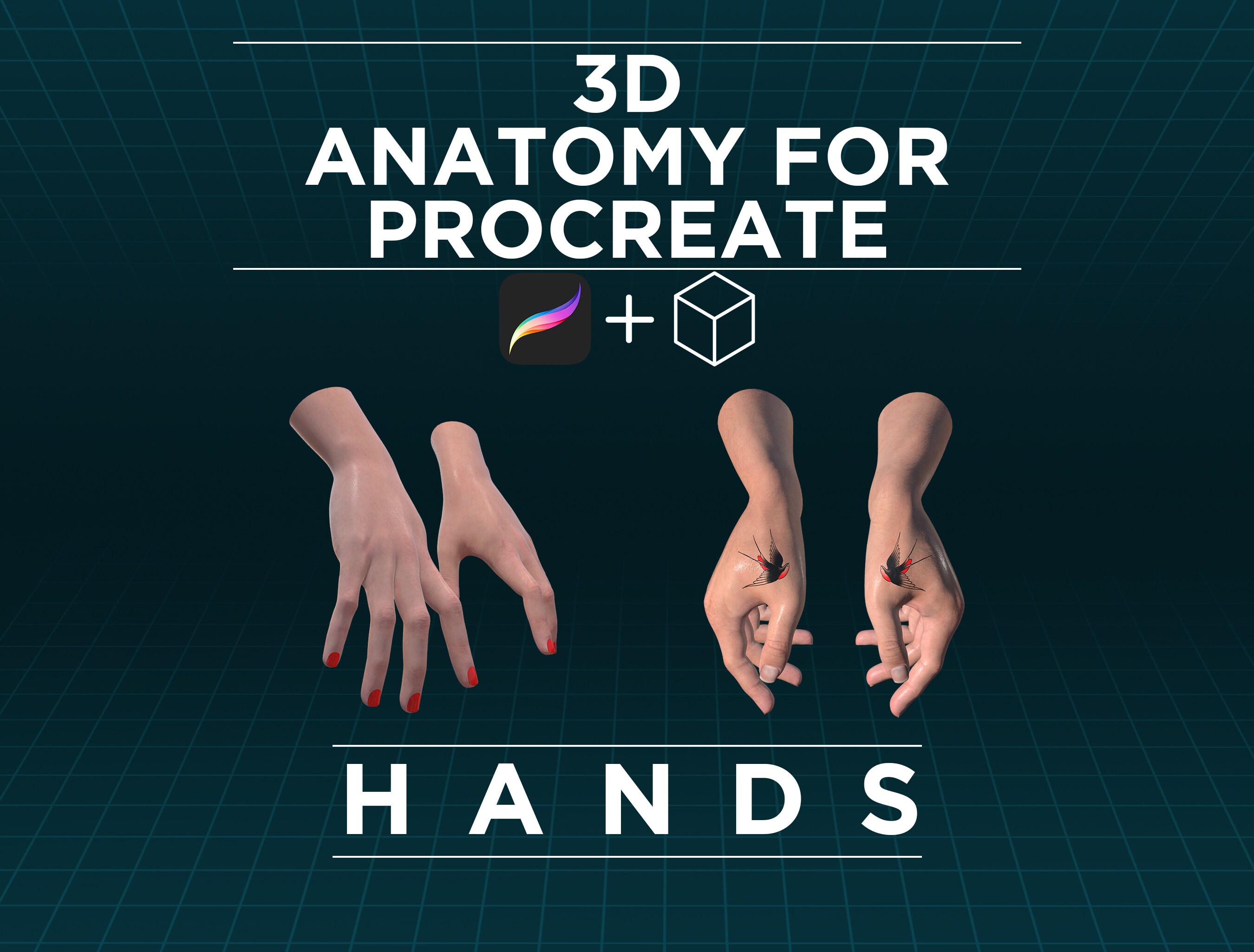 3d Hands for Procreate Tattoo Mockup - Etsy