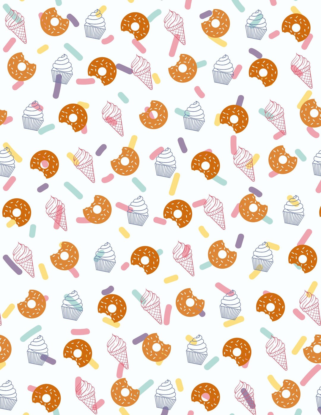 Sweet Treats Paper Pack, Printable Paper Pack, Digital Paper ...