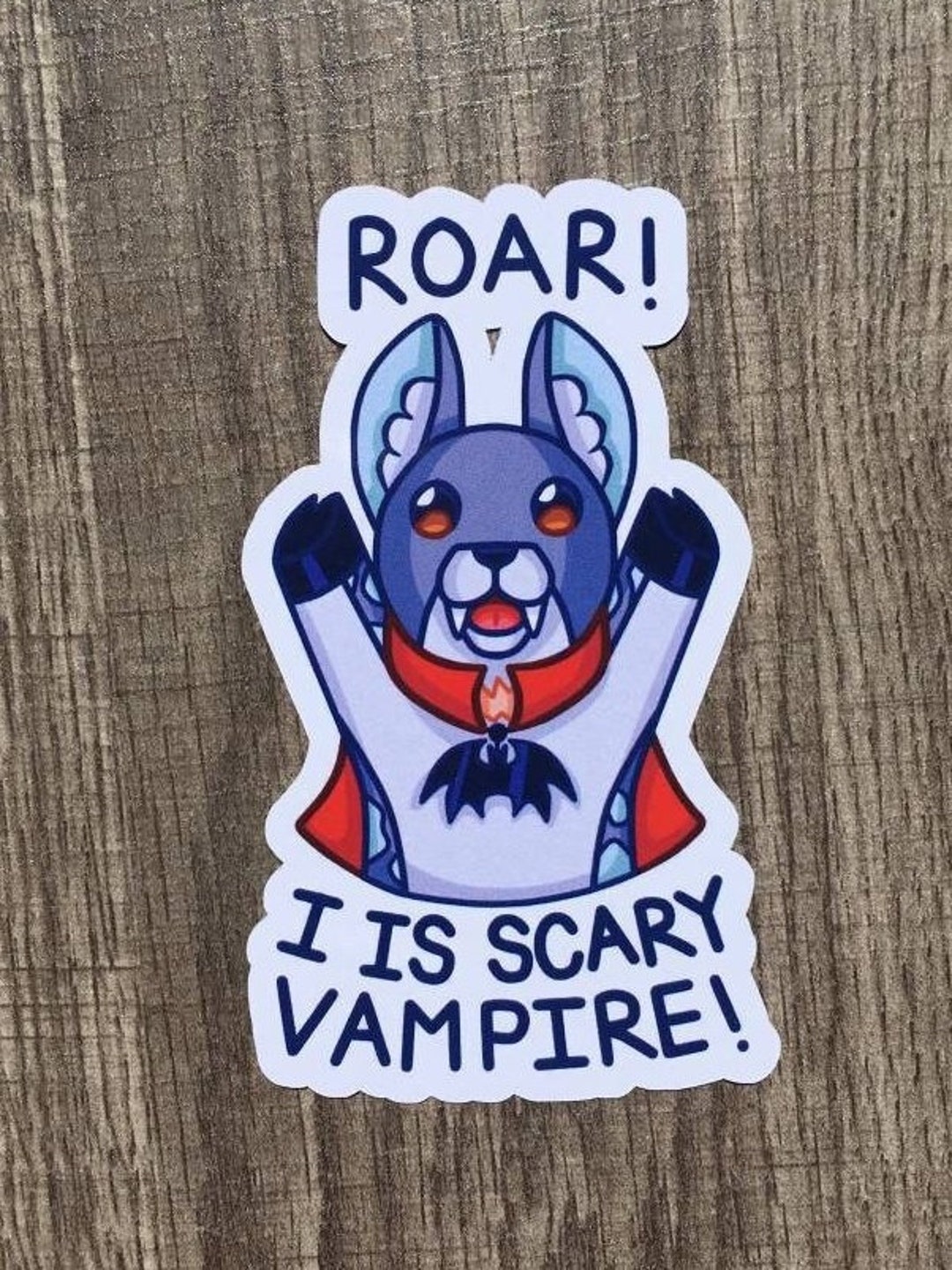 Cute Vampire Deer Sticker! "roar! I is Scary Vampire" Musk Deer Themed ...