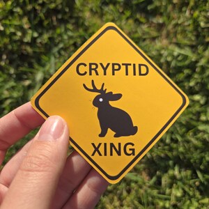 Various "cryptid Crossing Sign" Stickers! (jackalope, Yeti and Bigfoot ...