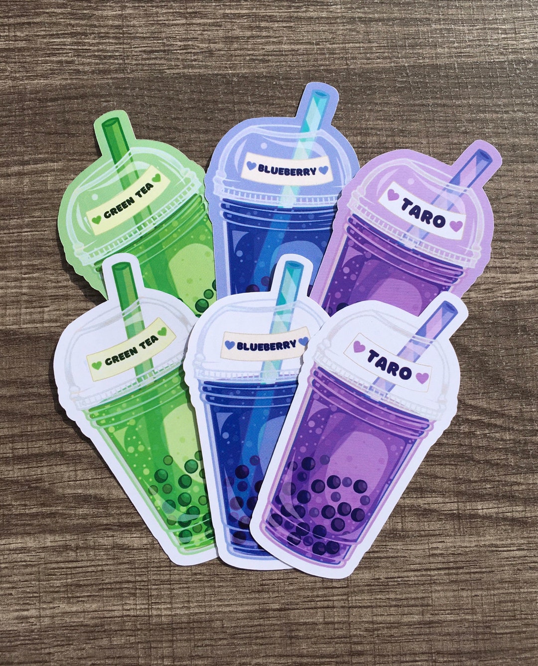 Bubble Tea boba Tea Themed Stickers Variety Pack Purple taro, Blue ...