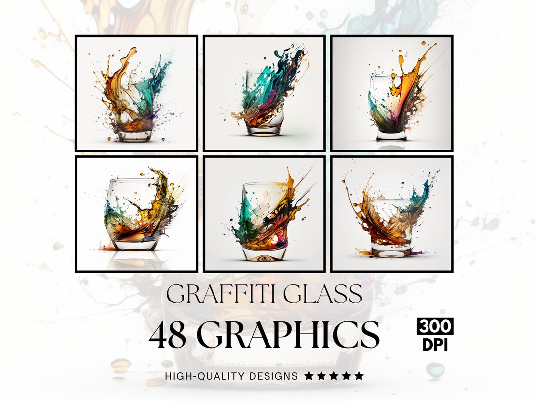 48 Graffiti Glass PNG Clipart Bundle Sublimation Print - Etsy Canada