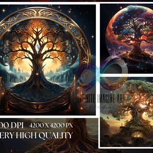120 Fantasy Tree of Life, PNG Graphics Bundle, Commercial Use, 300DPI ...