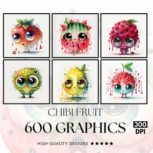 Sweet Chibi Fruit Characters: Premium PNG Clipart | High-res ...