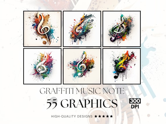 Music Notes Graffiti Art