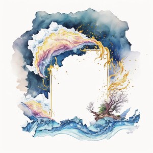 95 Elemental Frames, PNG Clipart Bundle, Sublimation Print, Graphics ...