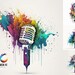 60 Graffiti Microphone, PNG Clipart Bundle, Sublimation Print, Graphics ...