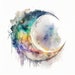 40 Abstract Watercolor Moon, PNG Clipart Bundle, Sublimation Print ...