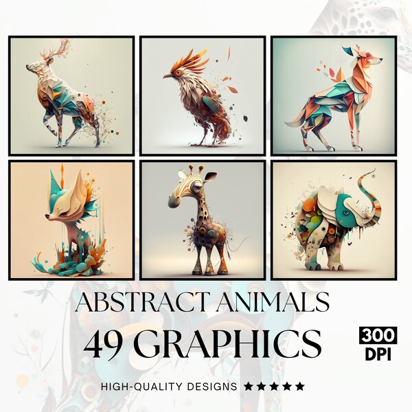 Abstract Animal Art - Etsy