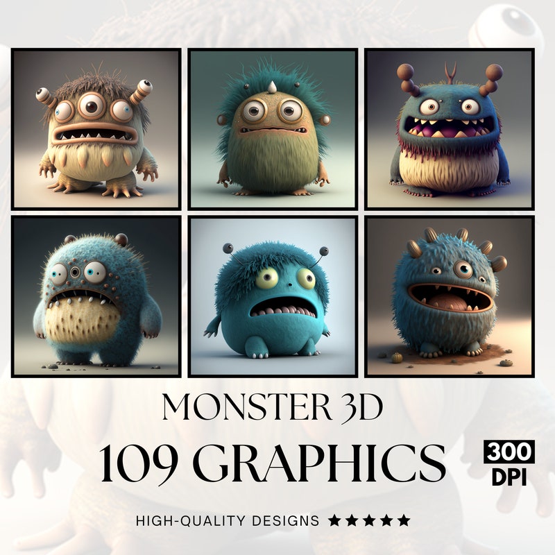 Monster Graphics - Etsy