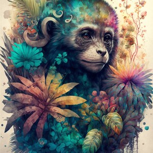45 EXOTIC MONKEY, PNG Clipart Bundle, Sublimation Print, Graphics ...