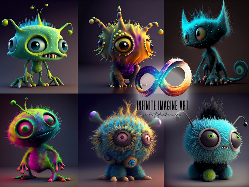 118 Alien Cosmic Fish 3D Art Designs PNG Clipart Bundle - Etsy