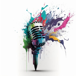 60 Graffiti Microphone, PNG Clipart Bundle, Sublimation Print, Graphics ...