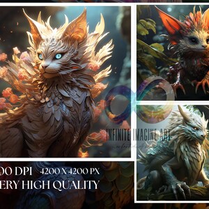 130 Fantasy Creature, PNG Graphics Bundle, Commercial Use, 300DPI ...