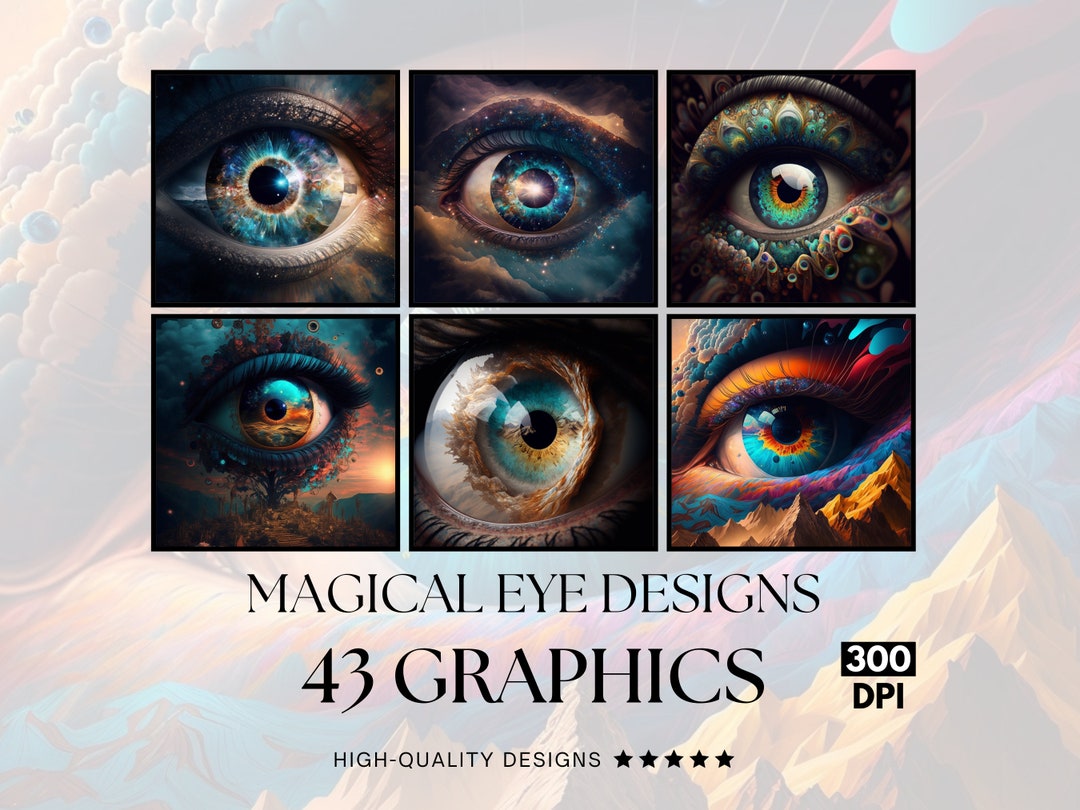 43 Magical Eye Designs PNG Clipart Bundle, Sublimation Print, Graphics ...