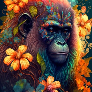 45 EXOTIC MONKEY, PNG Clipart Bundle, Sublimation Print, Graphics ...