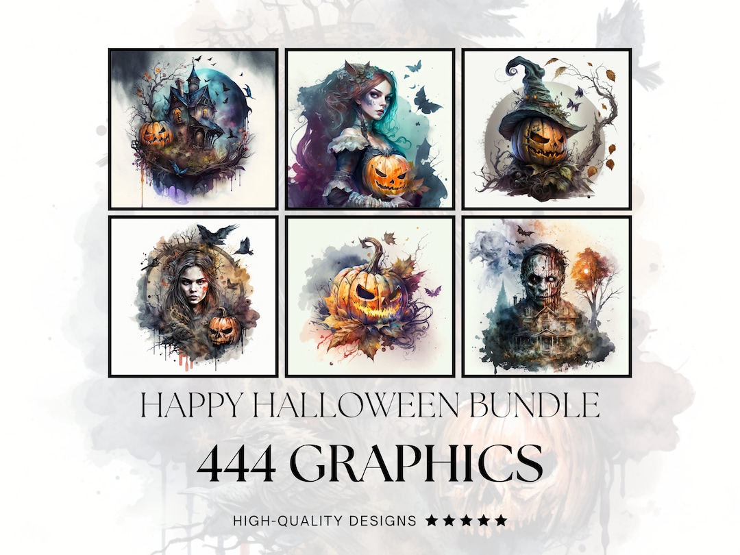 Happy Halloween Bundle - PNG Clipart, Sublimation, Commercial Use ...