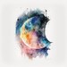 40 Abstract Watercolor Moon, PNG Clipart Bundle, Sublimation Print ...