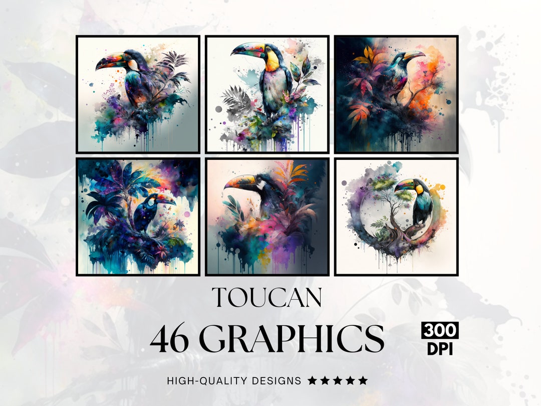 Toucan Abstract Art Designs PNG Clipart Bundle, Sublimation Print ...