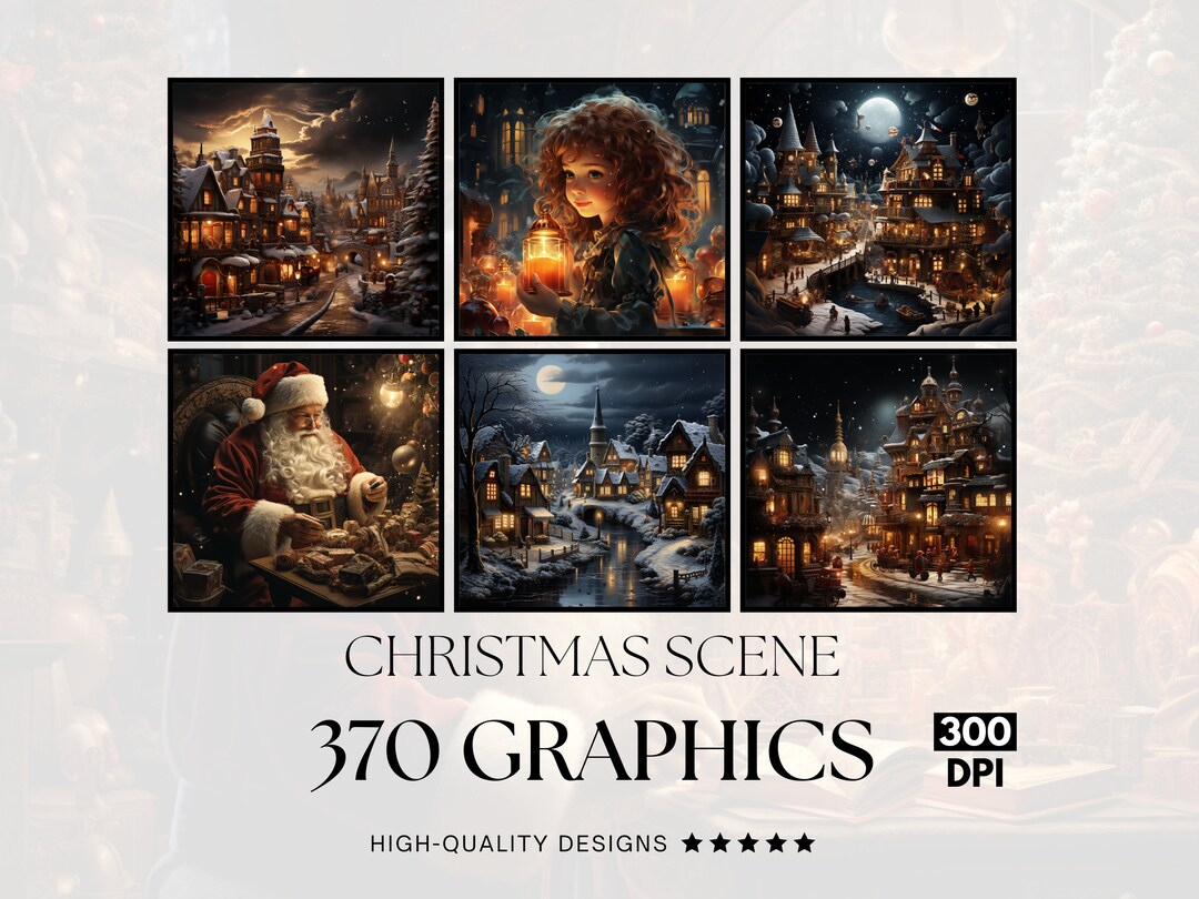 Christmas Scene Creator, Festive PNG Graphics Bundle, High-quality ...