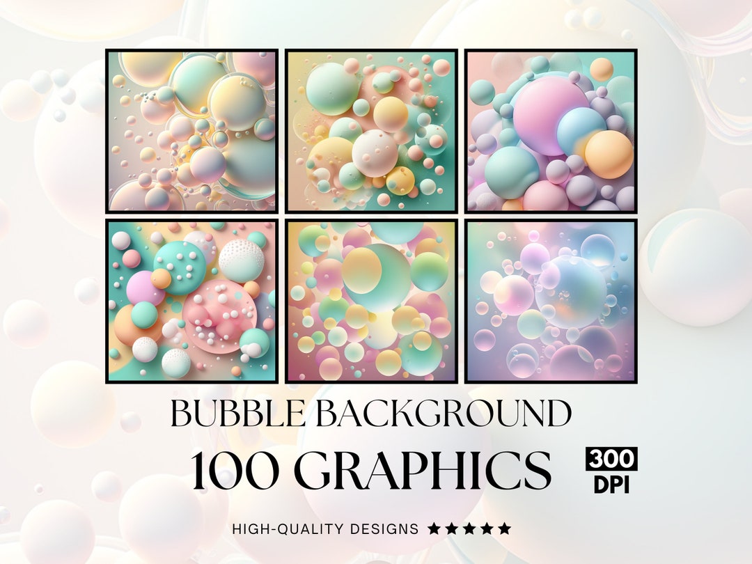 100 Pastel Bubble Background, PNG Clipart Bundle, Sublimation Print ...