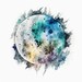 40 Abstract Watercolor Moon, PNG Clipart Bundle, Sublimation Print ...