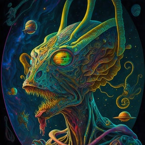 390 Psychedelic Alien Green Color, PNG Clipart Bundle, Sublimation ...