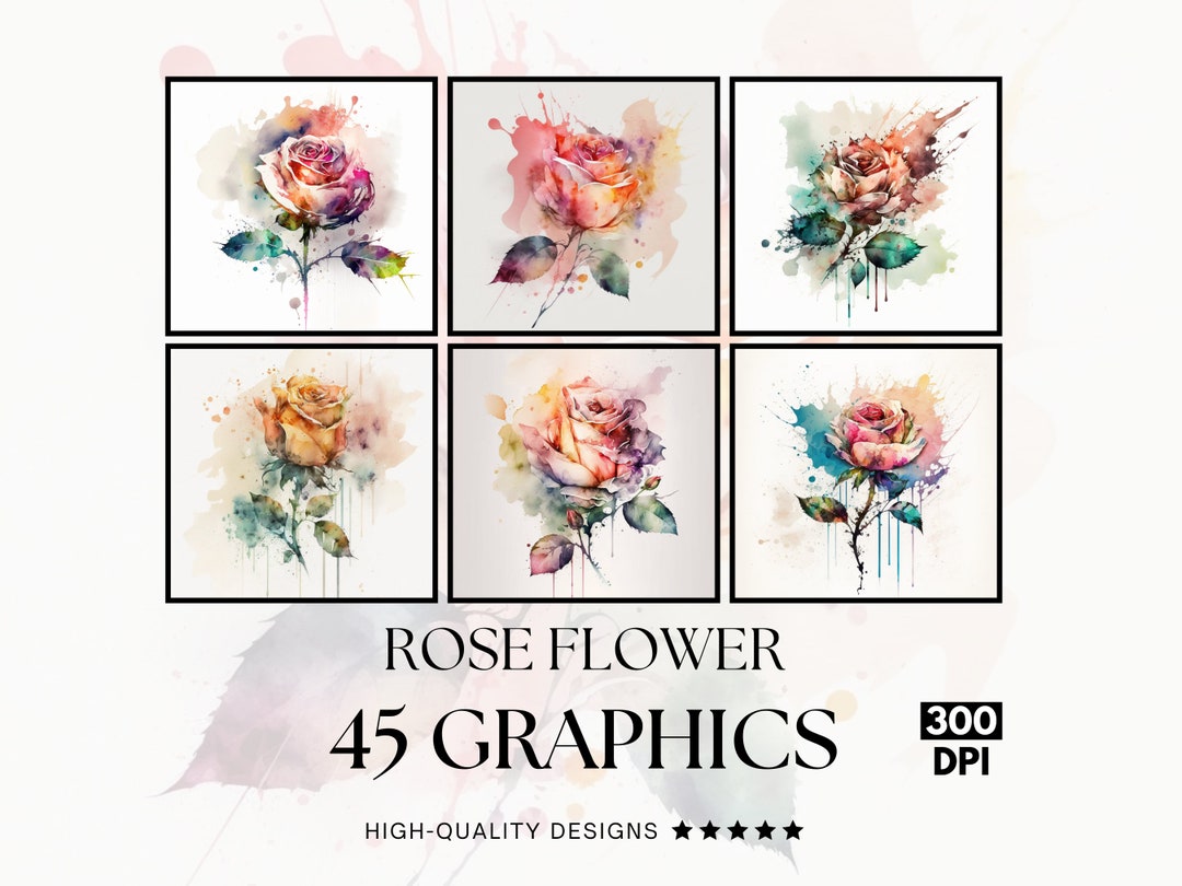 Rose Roses Flower, PNG Clipart Bundle, Sublimation Print, Graphics ...