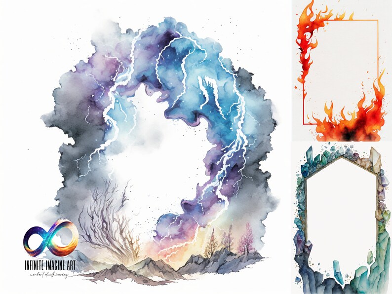 95 Elemental Frames PNG Clipart Bundle Sublimation Print - Etsy