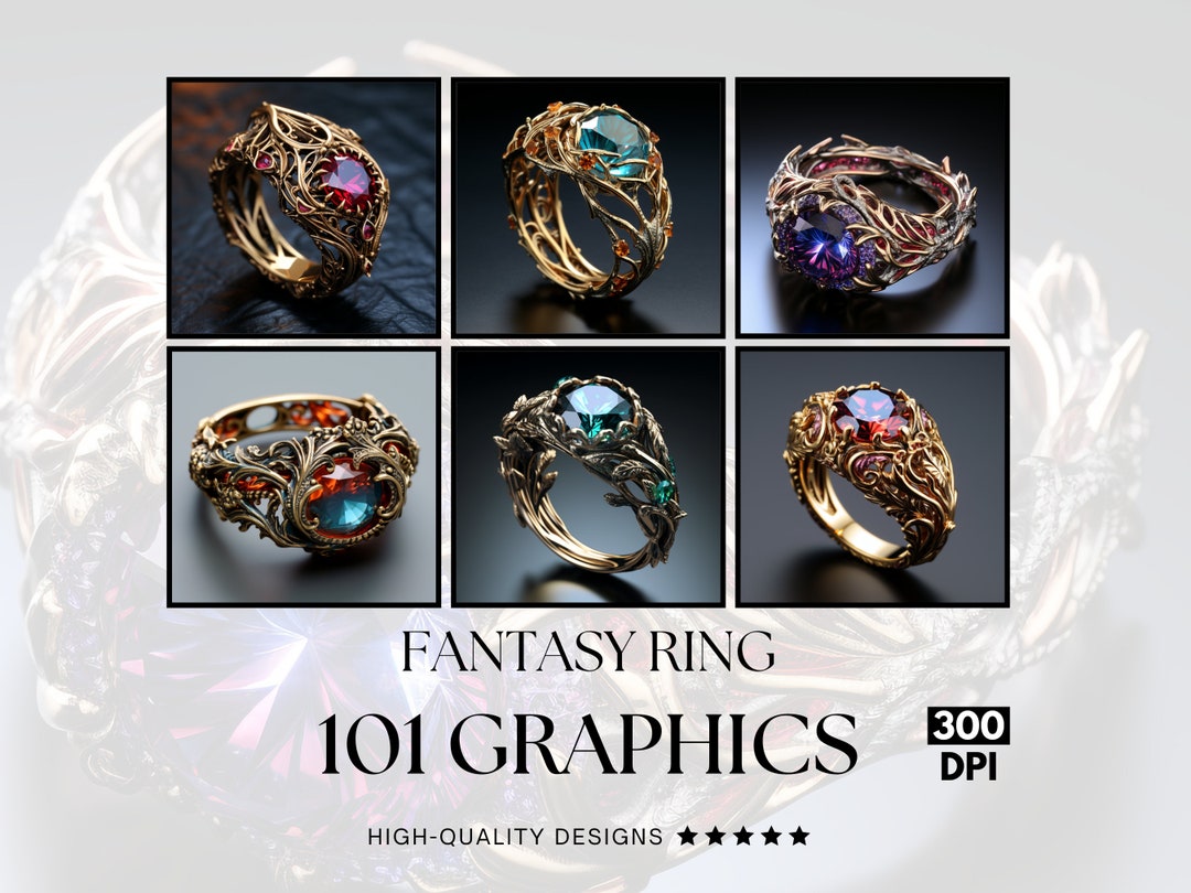 101 Fantasy Ring, PNG Graphics Bundle, Commercial Use, 300DPI, Fantasy ...