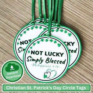 Religious St. Patrick's Day Circle Gift Tag Instant Download: Christian ...