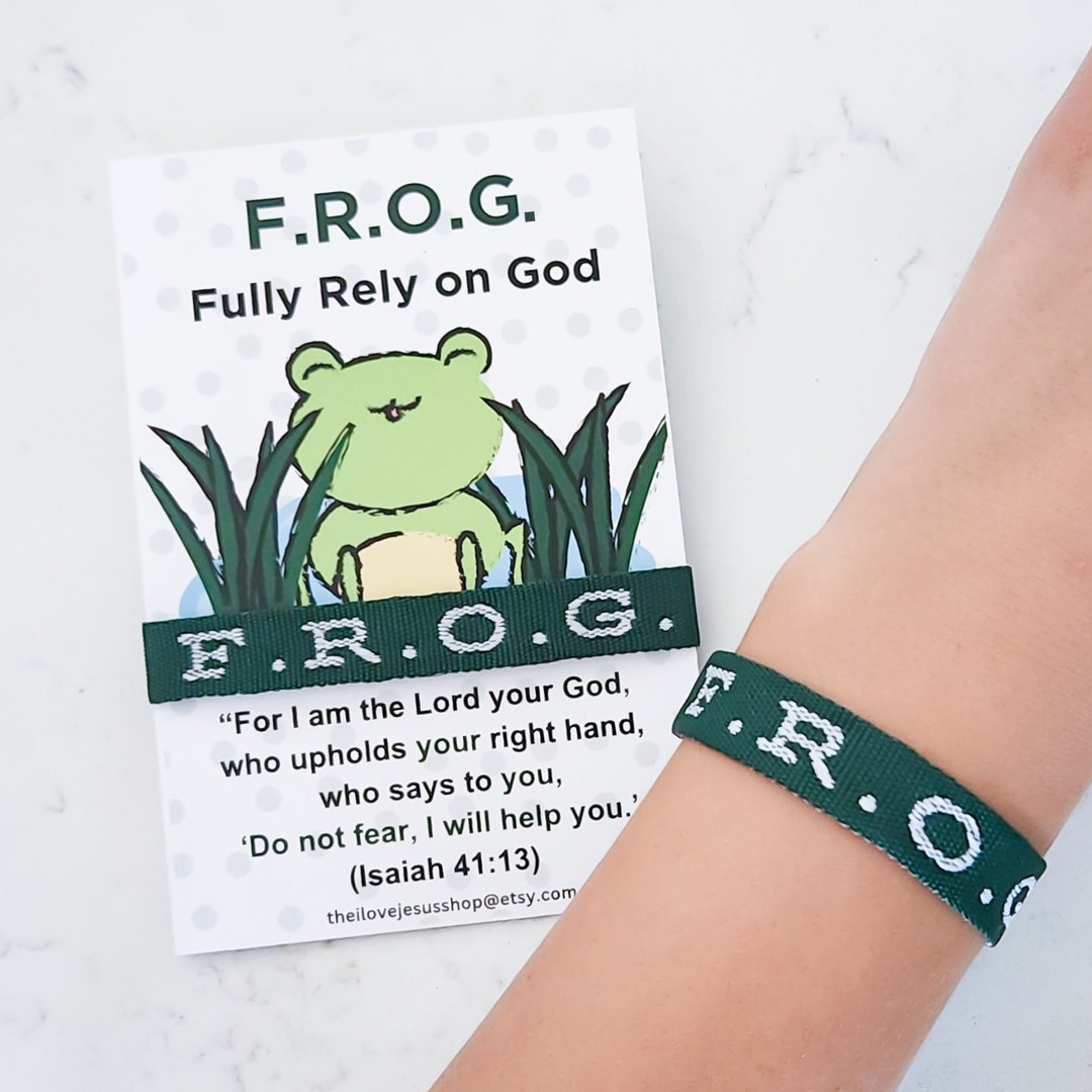 Fully Rely on God-frog |ever Green or Black Woven | Adjustable Strap ...