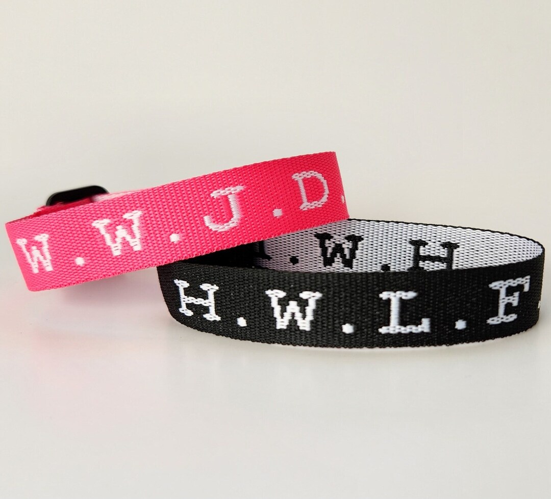 Hot Pink Wwjd+black HWLF Bracelet Set+original Poem| Casual Christian ...