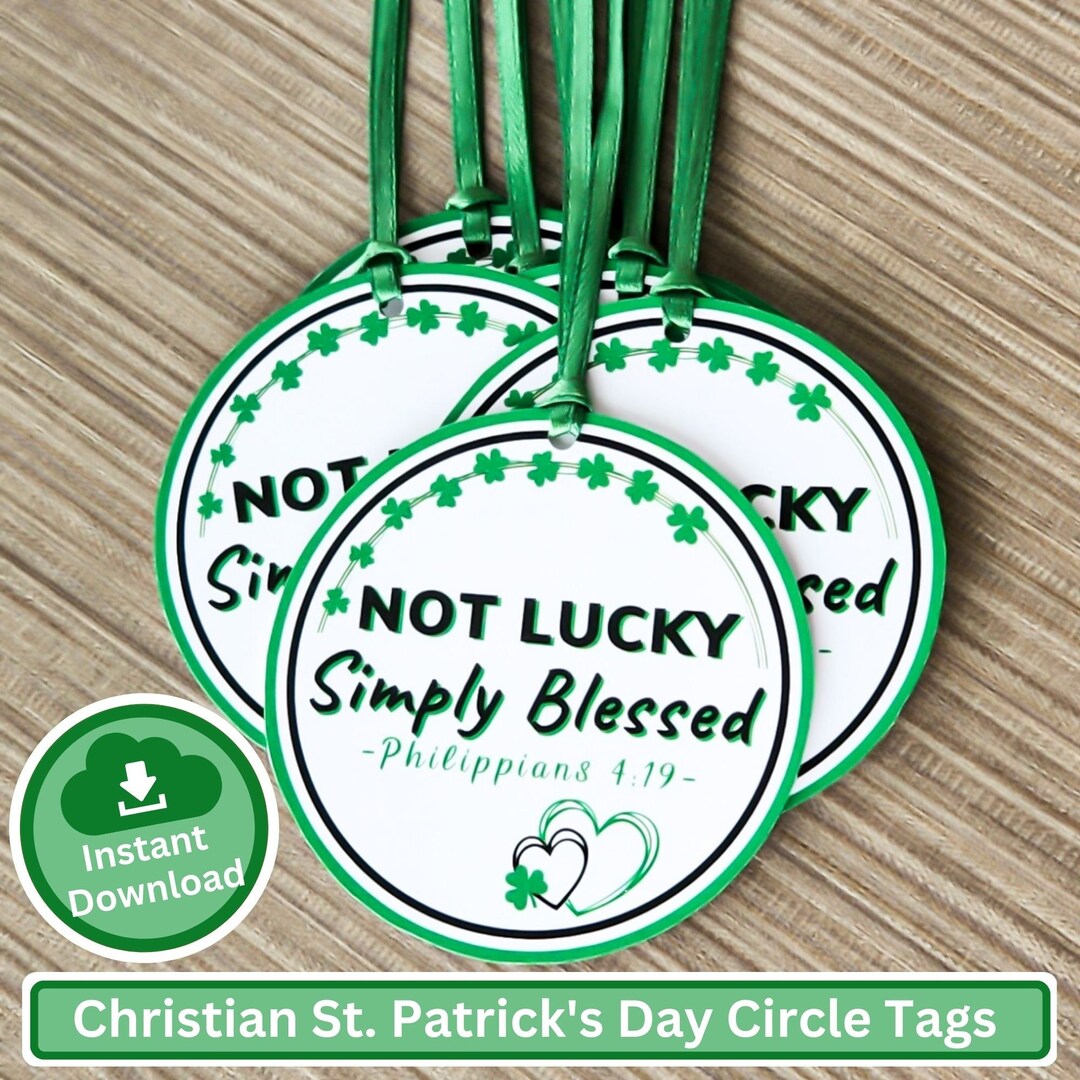 Religious St. Patrick's Day Circle Gift Tag Instant Download: Christian ...