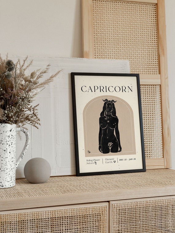Zodiac Poster Capricorn Zodiac Print Capricorn Capricorn - Etsy