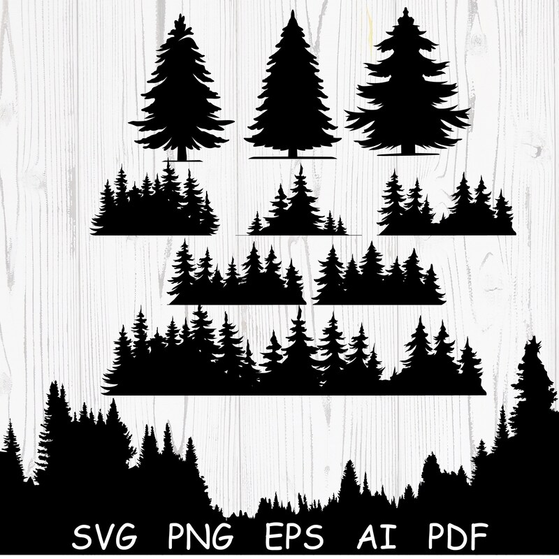 Tree Line Svg - Etsy