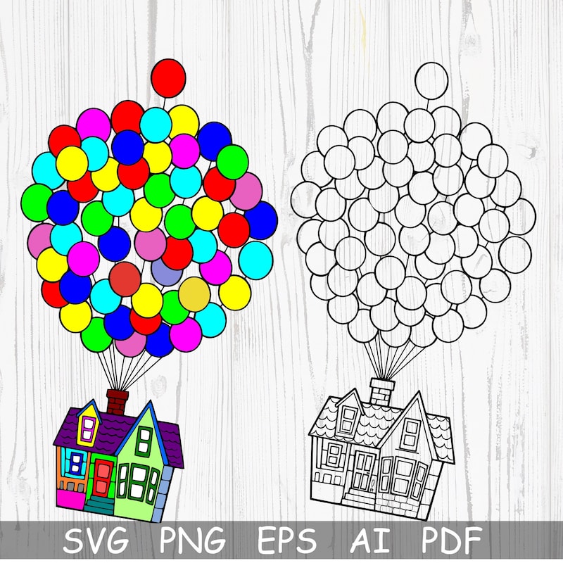 Pixar up Clipart - Etsy