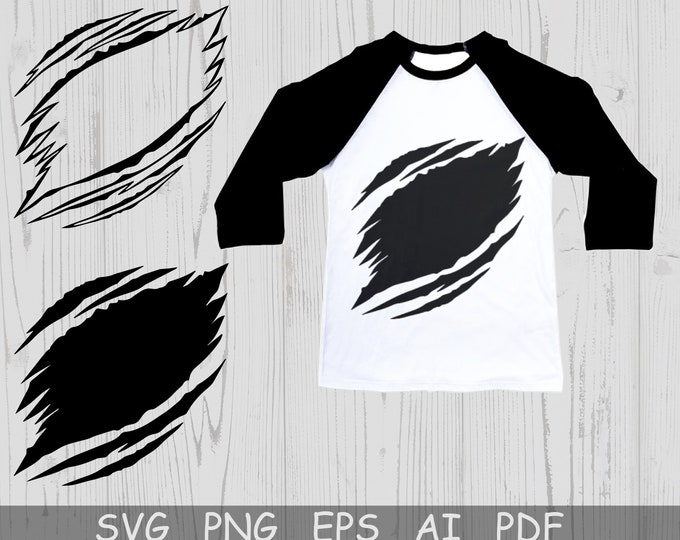 Ripped Shirt Svg, Ripped Png, Scratches Svg, Torn Shirt Png, Claw Mark ...
