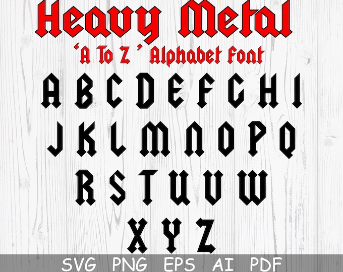Rocker Heavy Metal Font TTF, Canva, Cricut, Illustrator, Font Files ...