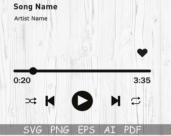 Audio Control Buttons SVG DXF Png Music Player SVG File - Etsy